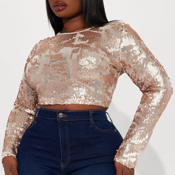 Fashion Nova | Tops | Fashion Nova Up Till Sunrise Sequin Top | Poshmark